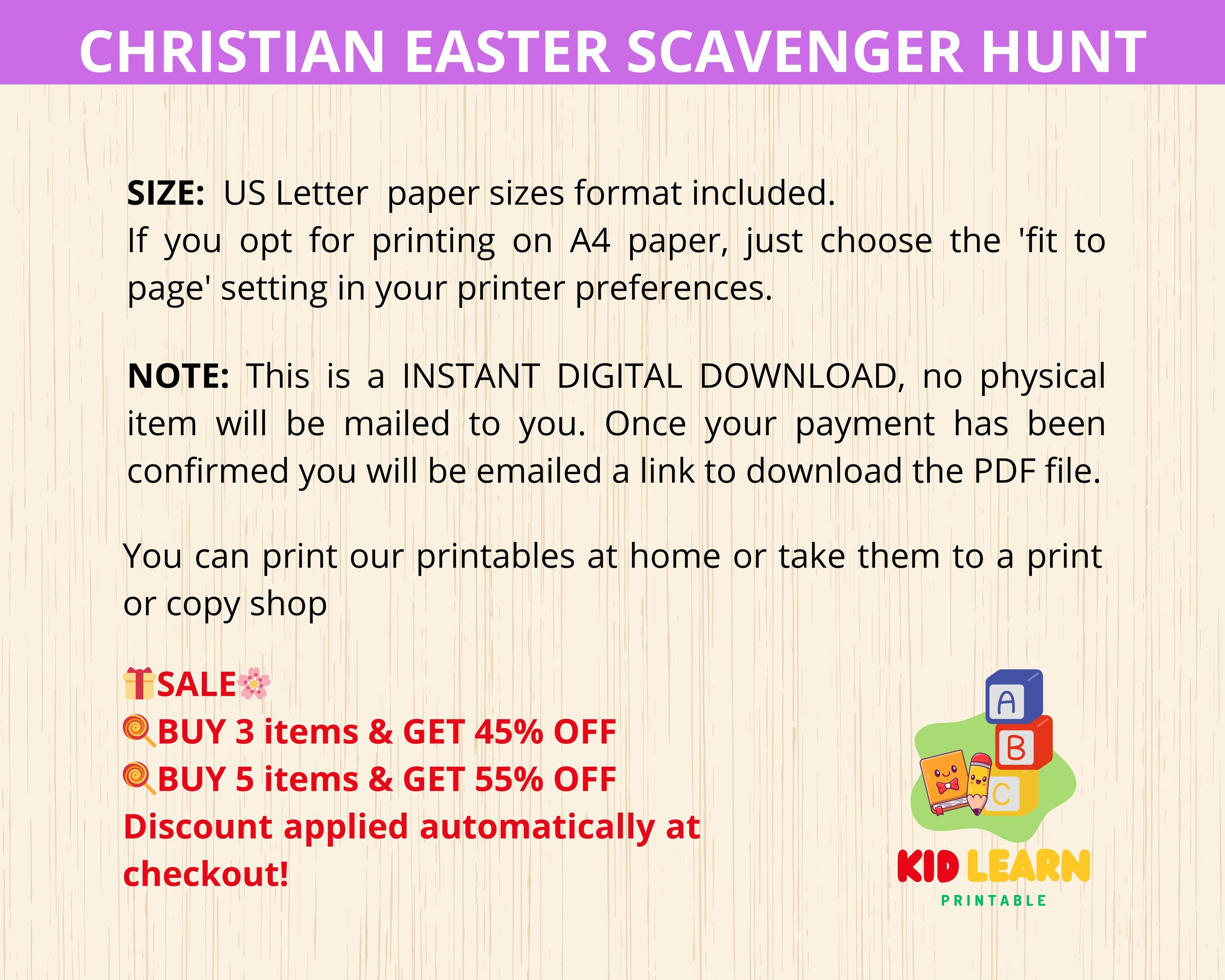 The Easter Story Scavenger Hunt,easter Scavenger Hunt,christian Easter ...