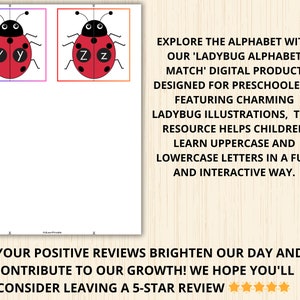 Ladybug Letter Match, Preschool Letters,alphabet Matching Game,alphabet ...