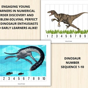 Dinosaur Puzzle Number,dinosaur Sequence Puzzles,montessori Preschool ...