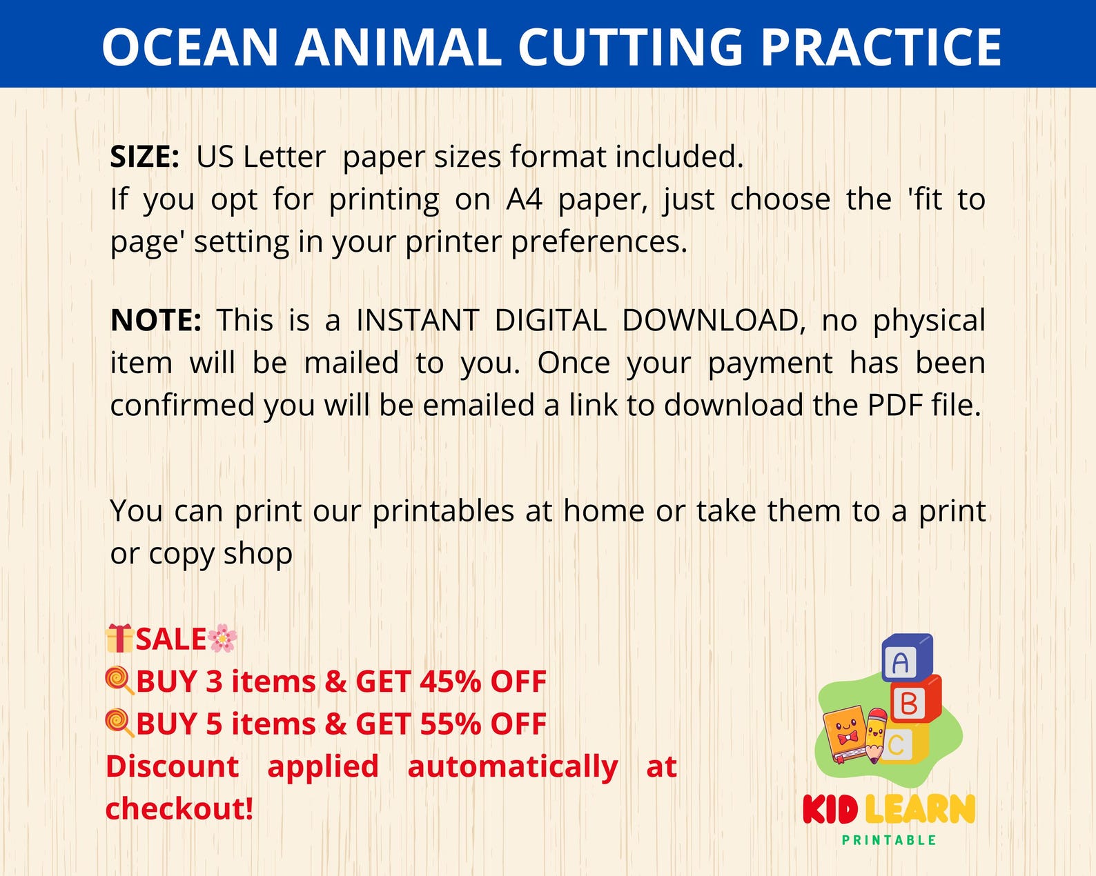 Ocean Animal Cutting Strips,cutting Practice Worksheets,sea Animal ...