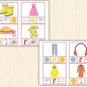 Weather Dressing Clip Cards, Weather Temperature Dressing for Kids ...