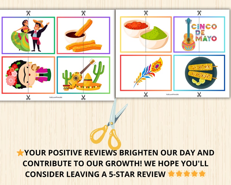 Cinco De Mayo Matching Game,preschool Activity,montessori,matching ...