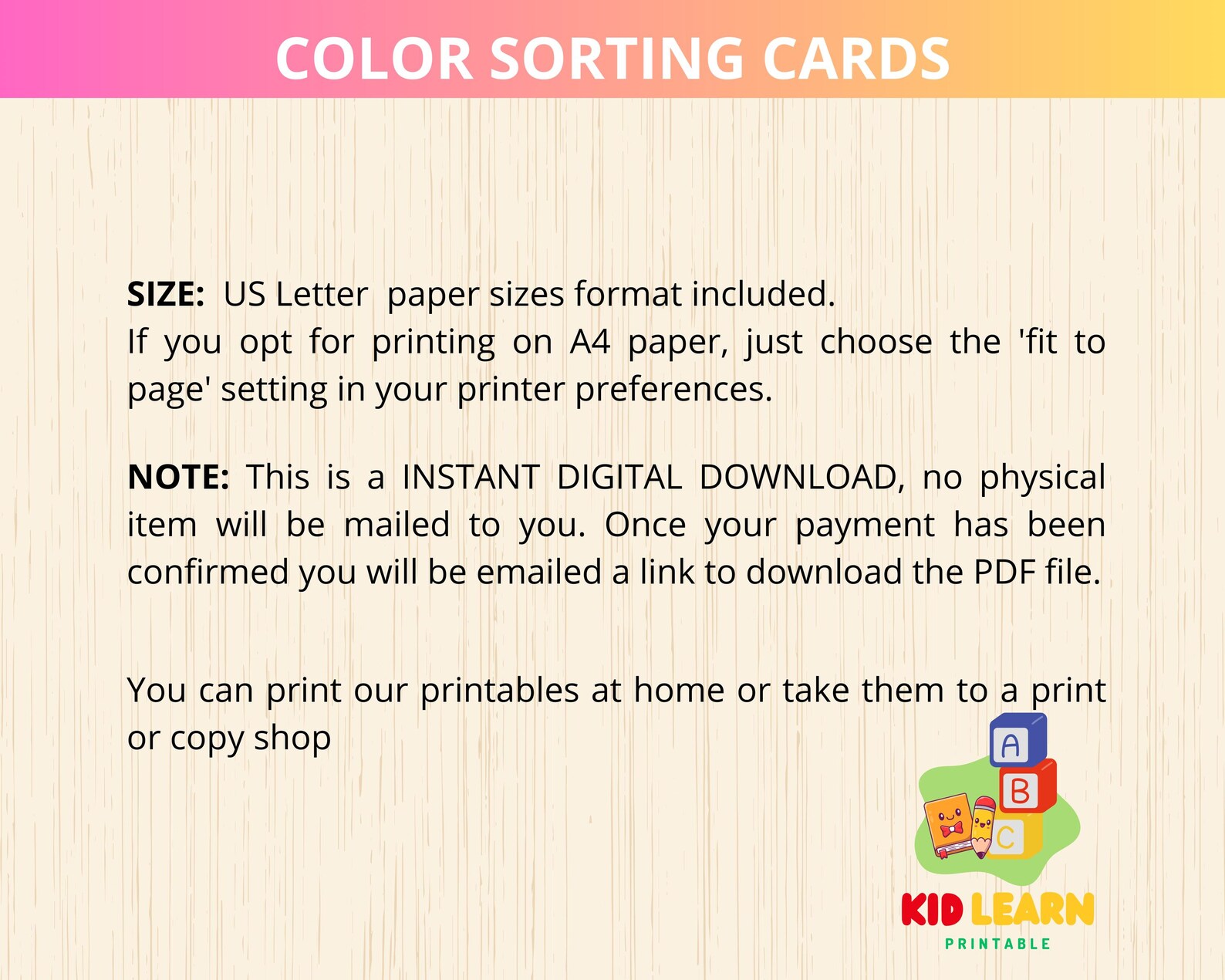 Color Sorting Activity,preschool Color Matching Game,montessori Color ...