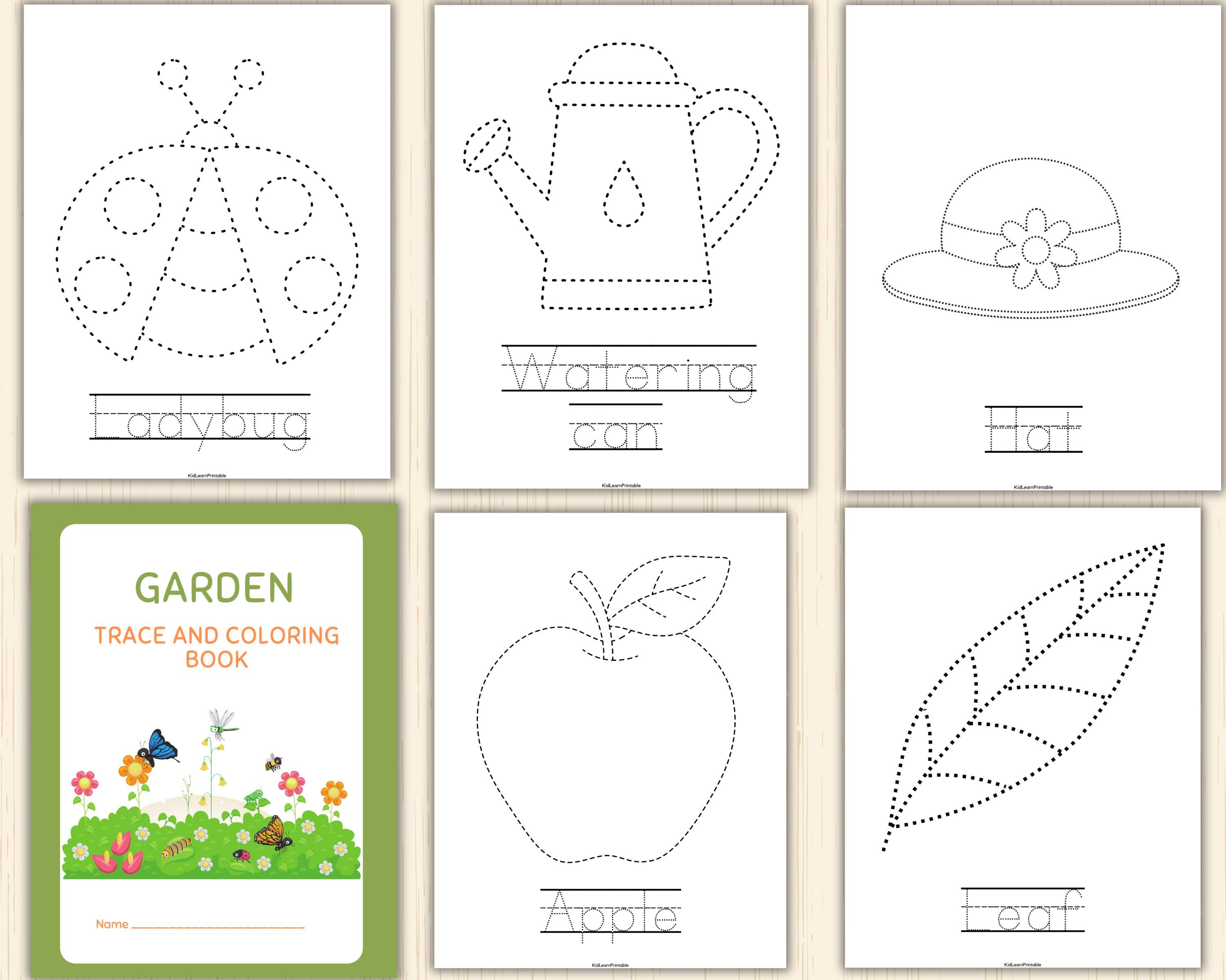 Garden Tracing Worksheet,spring Trace Practice,fine Motor Skills,garden ...