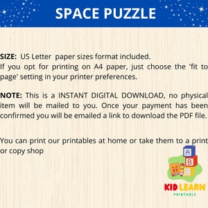 Space Puzzles,space Activities,outer Space Number Sequence,numbers 1-10 ...