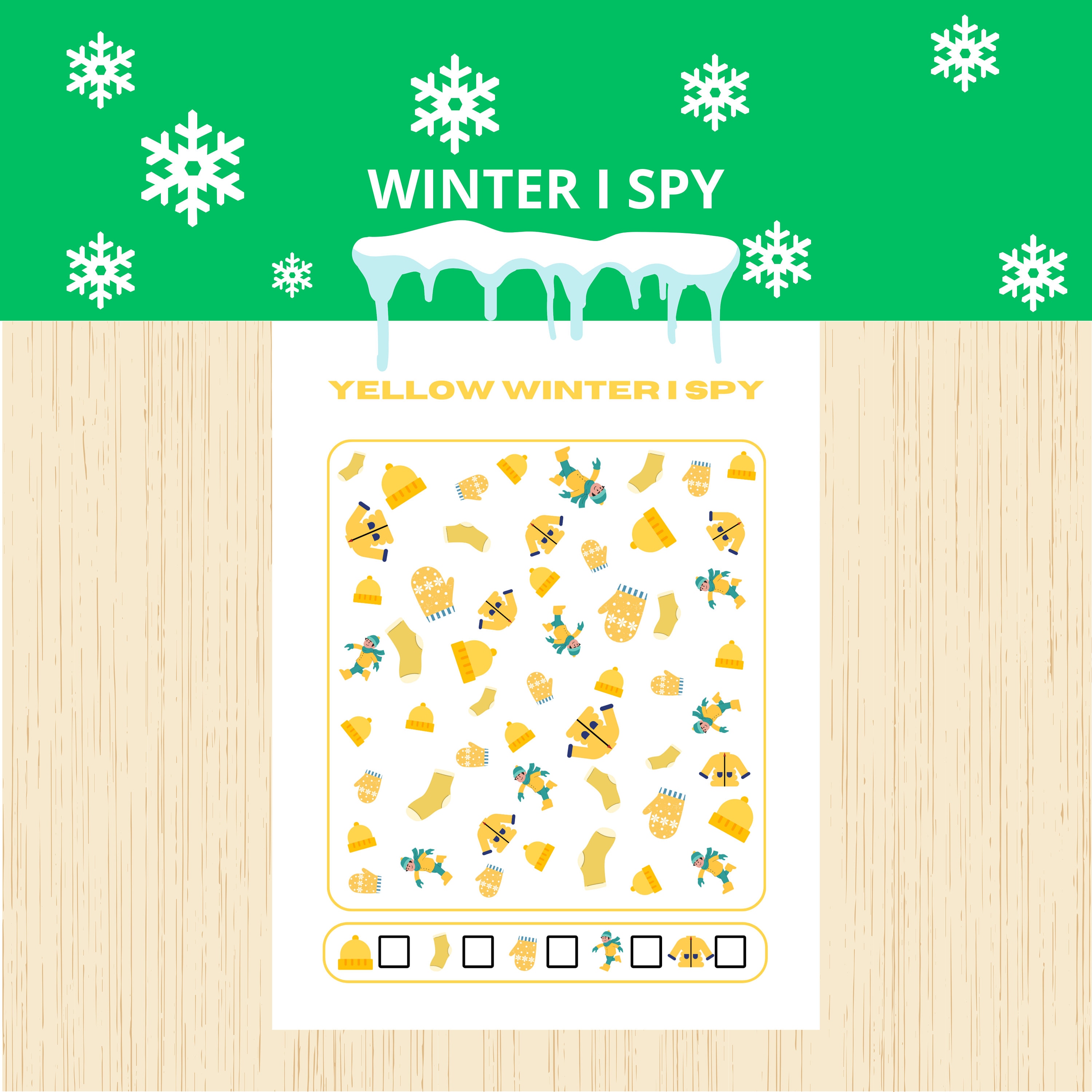 Winter I Spy Printable Games.winter Activitygameparty - Etsy