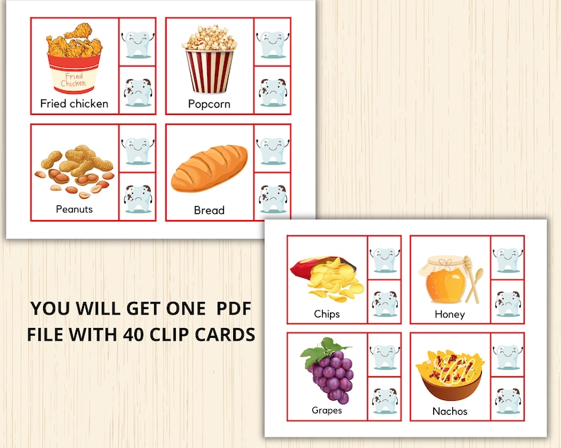 Healthy or Unhealthy Food Clip Card, Healthy and Unhealthy Food ...