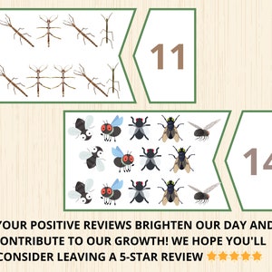Insect Number Matching,spring Puzzle,counting Activity,preschool,number ...