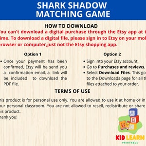 Shark Shadow Matching Game,animals Matching,animal Matching Cards,shark ...