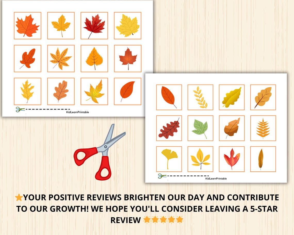 Leaf Patterns,leaves Montessori,pattern Worksheets,homeschool Learning ...