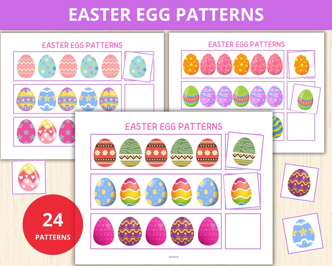 Easter Matching Game,easter Egg Pattern,what Comes Next,pattern ...