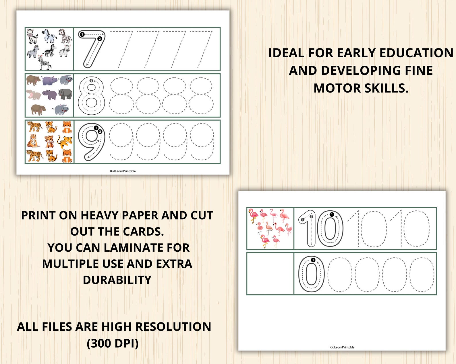 Safari Animal Number Tracing,handwriting Practice,writing Skills ...