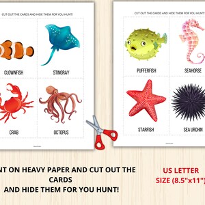 Ocean Scavenger Hunt,under the Sea Scavenger Hunt,aquarium Trasure Hunt ...