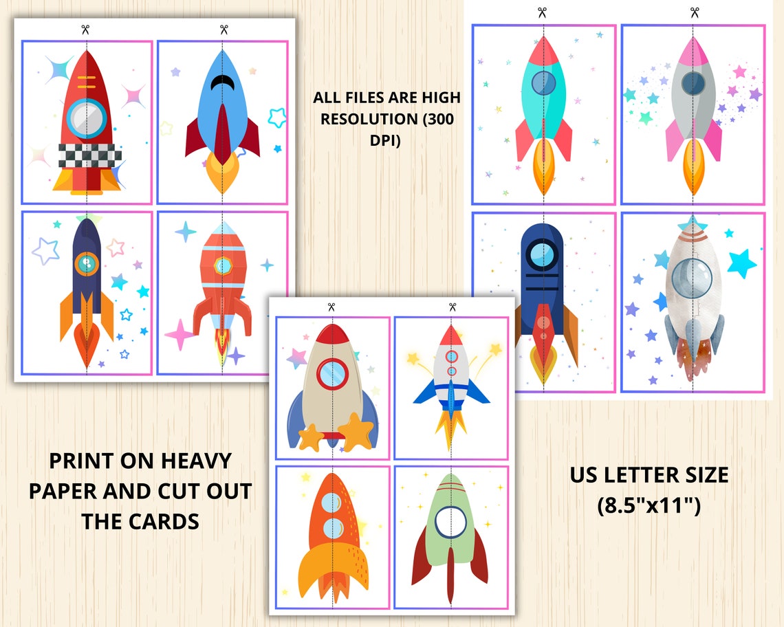 Space Matching Game,rockets Matching Activity,solar System Game, Space ...