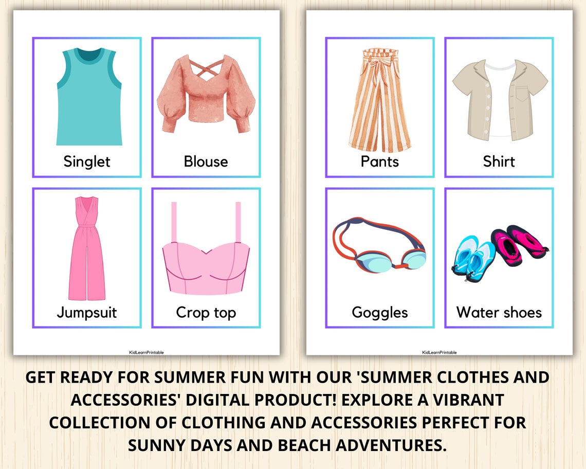 Clothes Vocabulary,clothes Montessori Flashcards,nomenclature Cards for ...