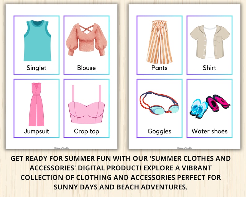 Clothes Vocabulary,clothes Montessori Flashcards,nomenclature Cards for ...