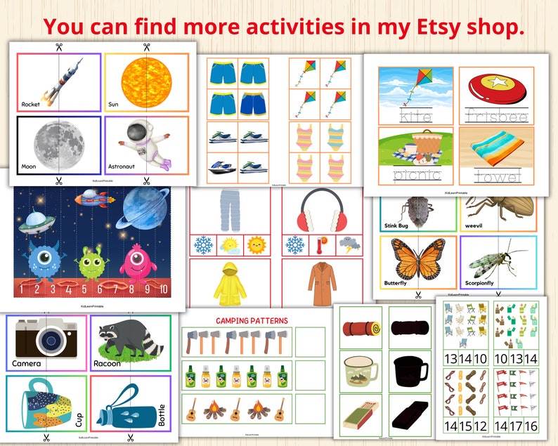 Camping Puzzle,camping Number Sequence,numbers 1-10,camping Summer ...