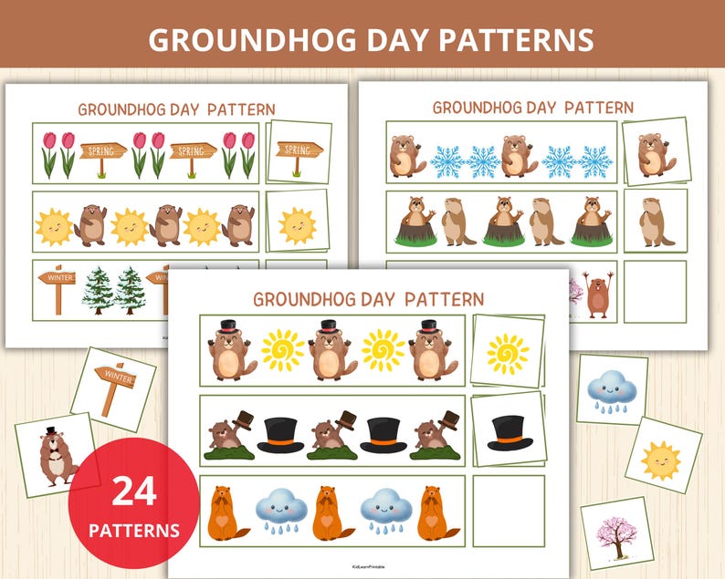 Groundhog Day Pattern,what Comes Next,groundhog Day Activities ...