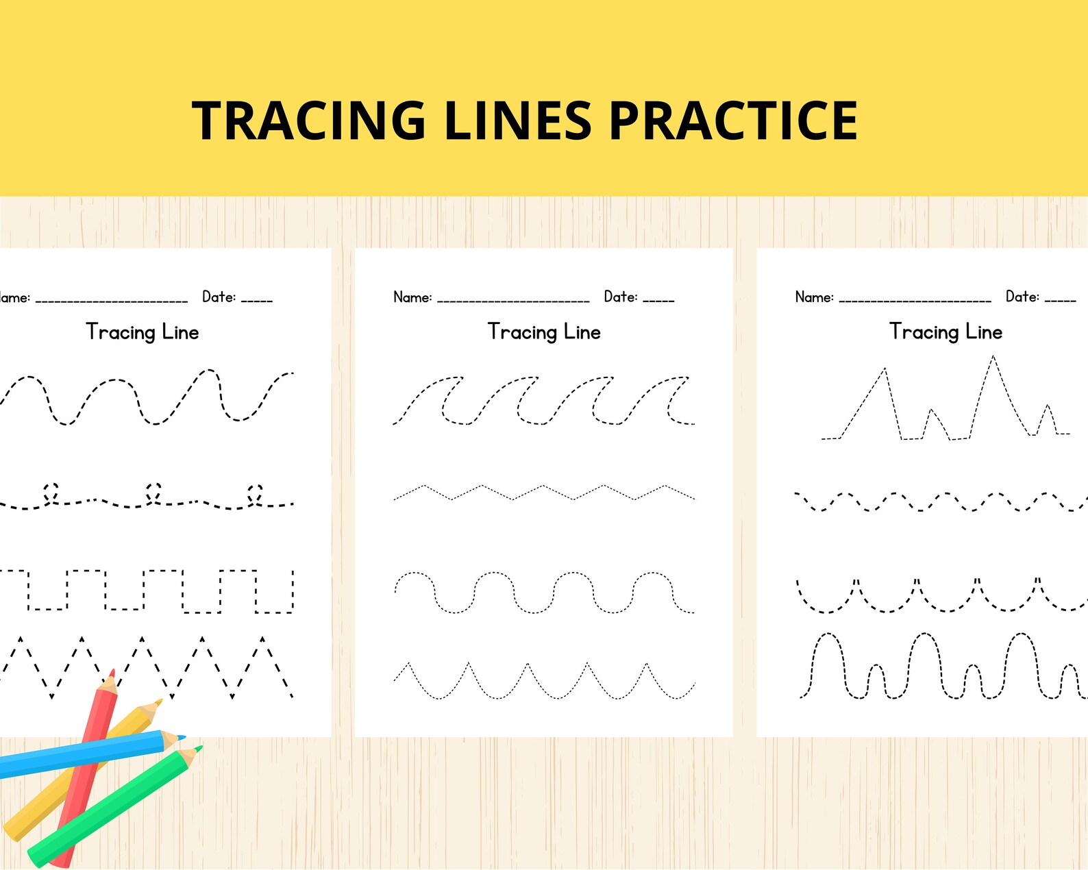 Tracing Practice,pre Handwriting, Lines Tracing Worksheets,preschool ...