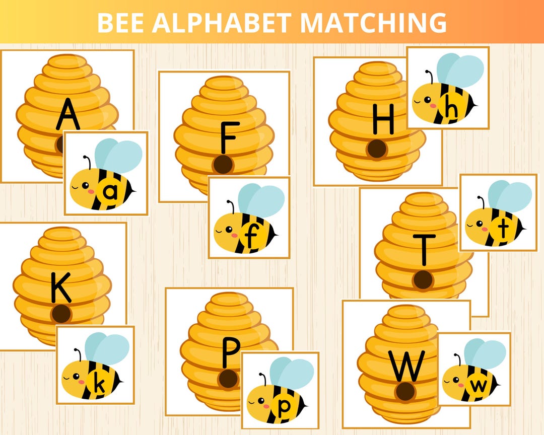Honeybee Alphabet Matching,bee Matching Activity,bee Unit Study,bee ...