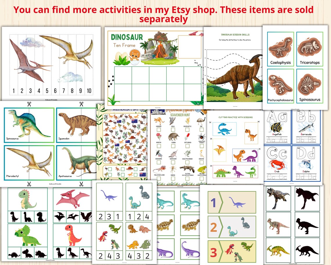 Dinosaur Activity Game,dinosaur Pattern Game,sequencing Activity,color ...