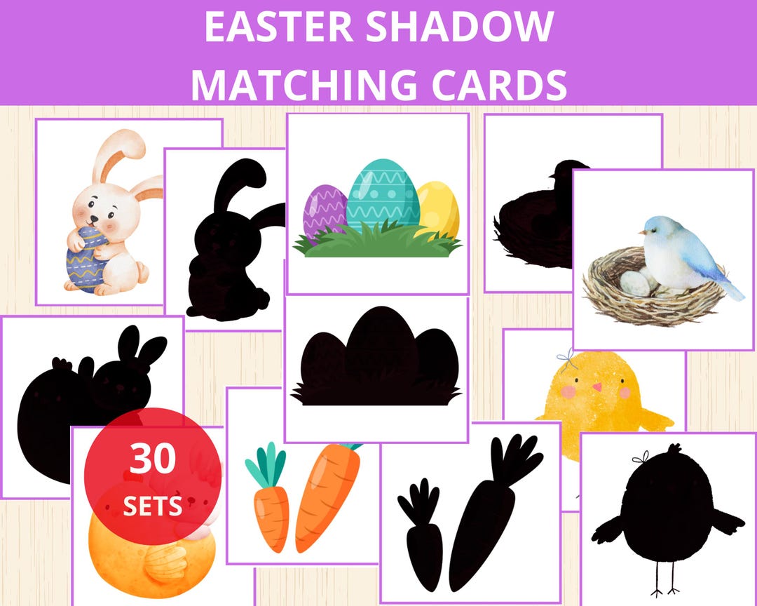 Easter Shadow Matching Cards,preschool Printable Shadow,easter Match ...