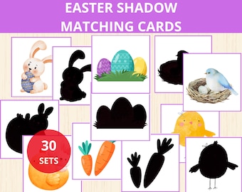 Easter Shadow Matching Cards,preschool Printable Shadow,easter Match ...