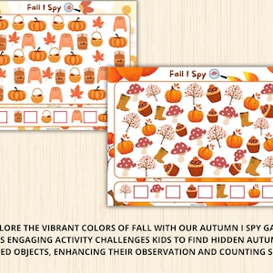 I Spy Fall,fall I Spy Game,autumn I Spy,autumn Activity,count 10 ...