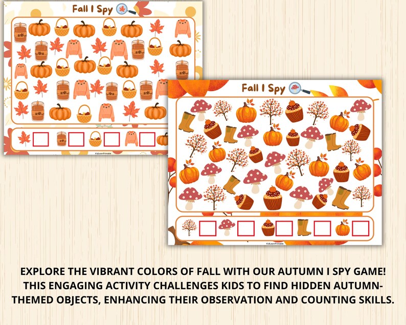 I Spy Fall,fall I Spy Game,autumn I Spy,autumn Activity,count 10 ...