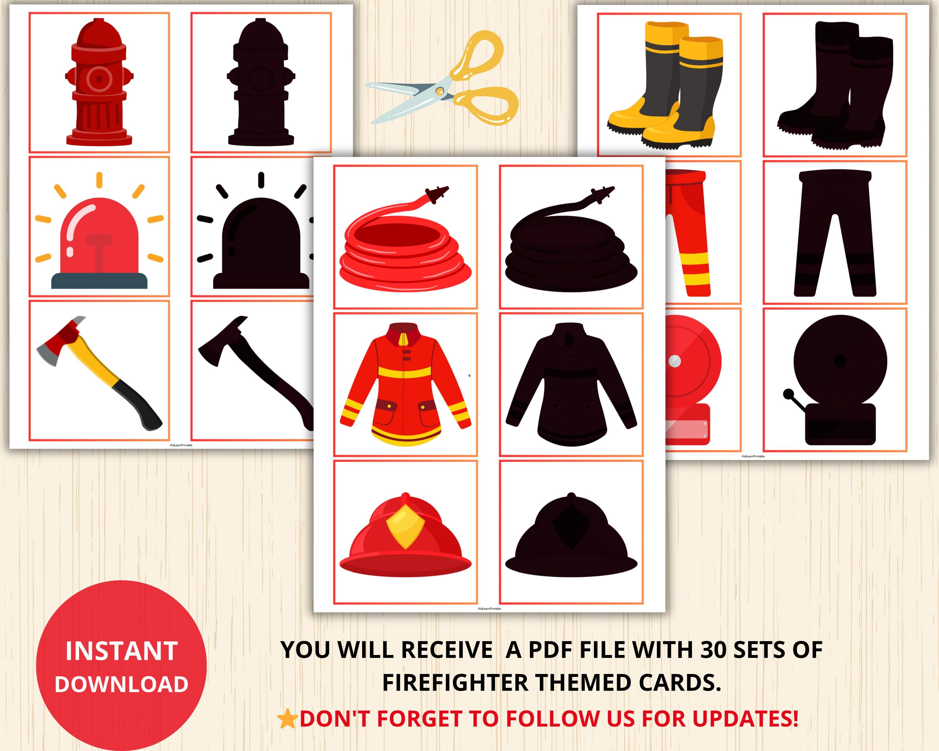 Firefighter Shadow Matching,firefighter Party Game,firefighter ...