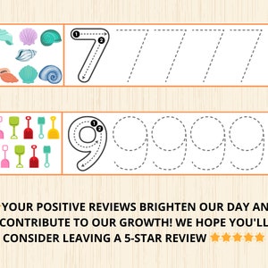 Summer Number Tracing,handwriting Practice,writing Skills,tracing ...