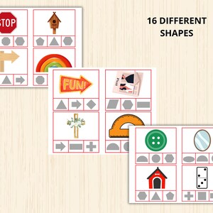 Shapes Sorting Activity,shapes Clip Card,matching Activity,learning ...