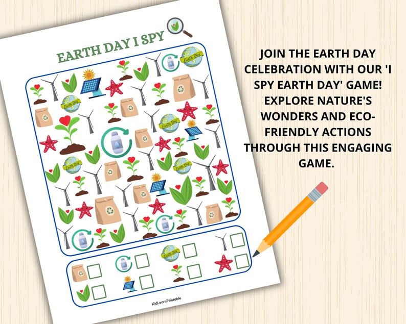 Earth Day I Spy, I Spy Games, Look and Find,counting Game, Earth Day ...