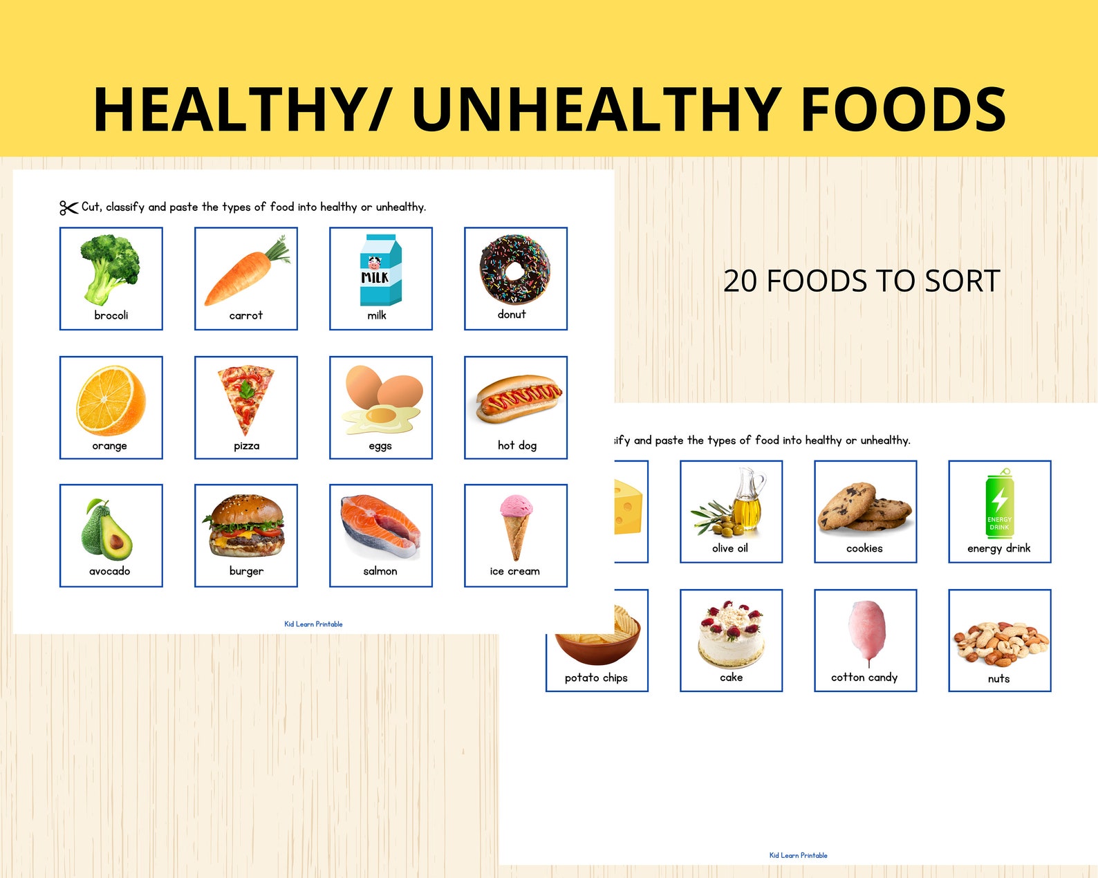 Healthy or Unhealthy Food Sorting,dental Health, Health Nutrition ...