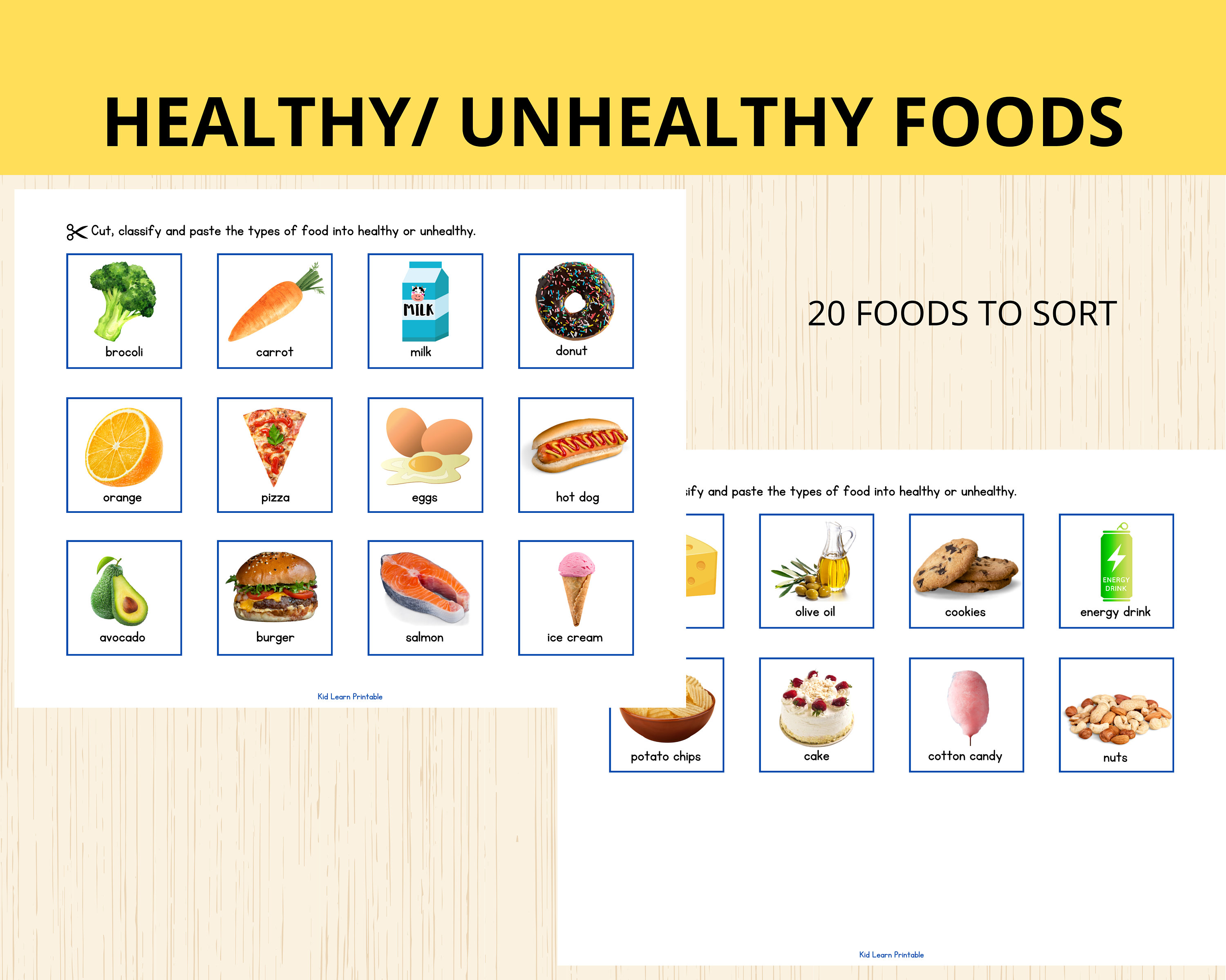 Healthy or Unhealthy Food Sorting,dental Health, Health Nutrition ...