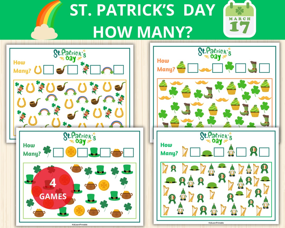 St Patrick's Day I Spy, Patrick I Spy Counting Activity, Preschool ...