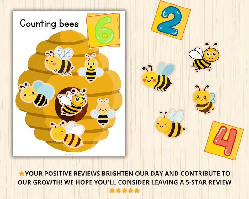 Counting Bees,bee Unit Study,bee Counting Activity,bee Numbers,bee ...