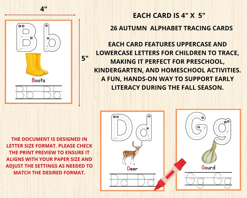 Autumn Alphabet Tracing,fall Letter Tracing,fall Preschool Tracing,fall ...