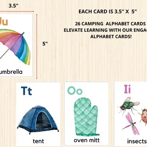 Camping Alphabet Cards,camping Flashcards,camping Montessori,camp Cards ...