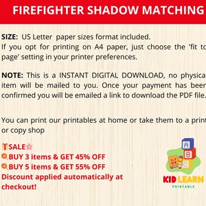 Firefighter Shadow Matching,firefighter Party Game,firefighter ...