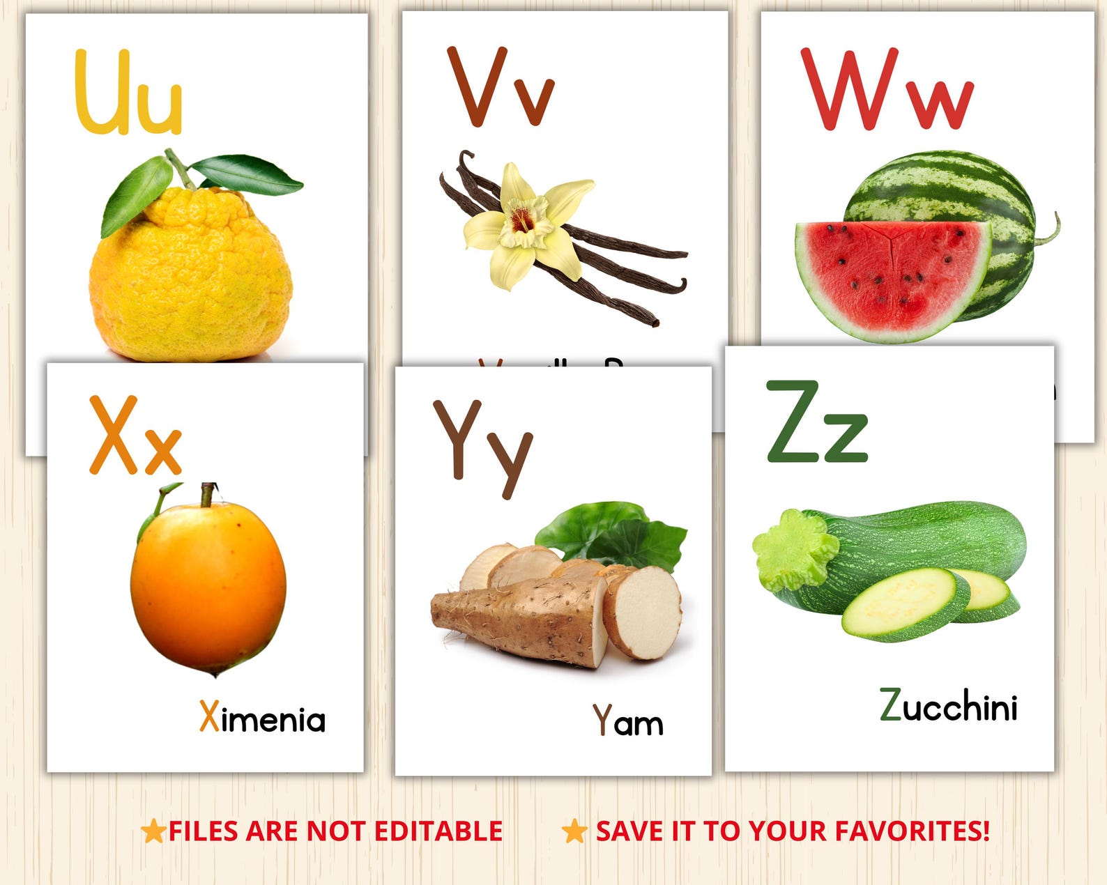 Fruit and Vegetables Alphabet Poster,fruit Flashcards,veggies A to Z ...