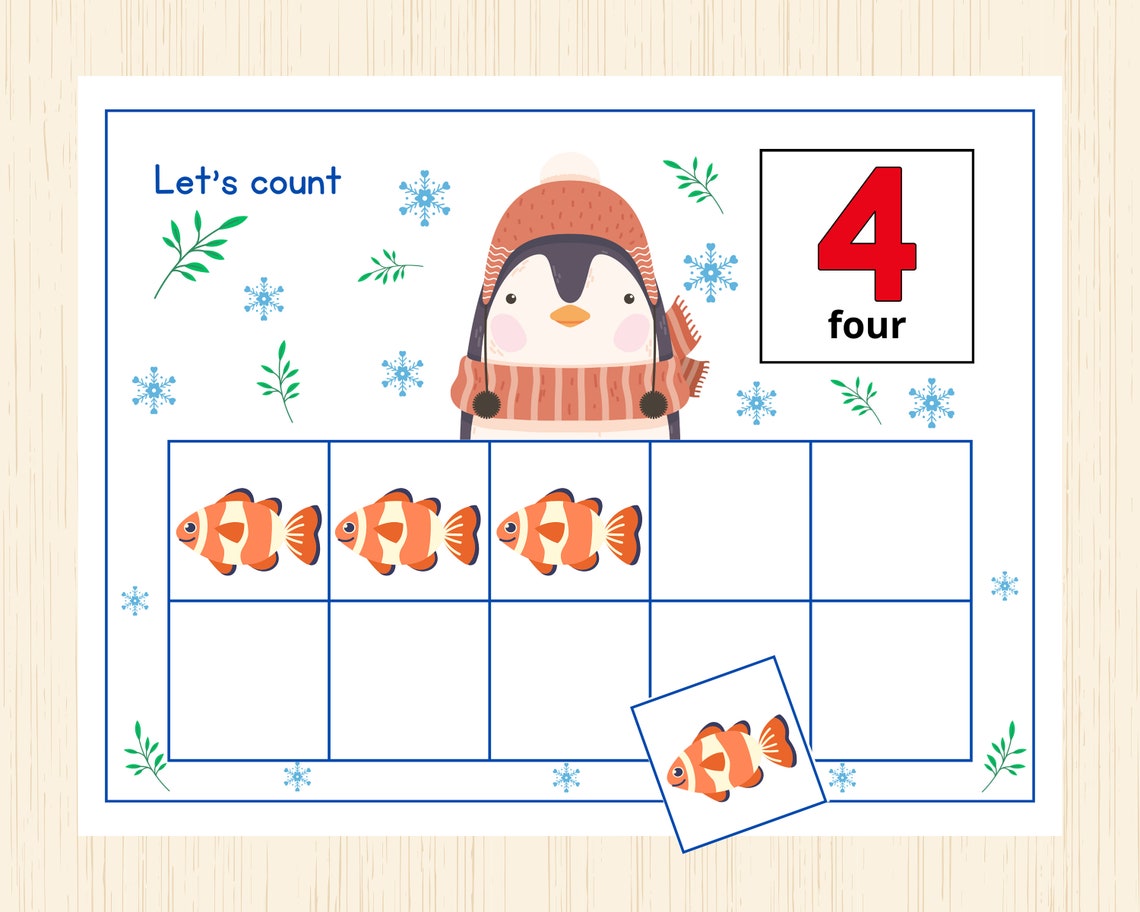 Winter Counting Practice 1-10, Matching Activity, Toddler, Preschool ...