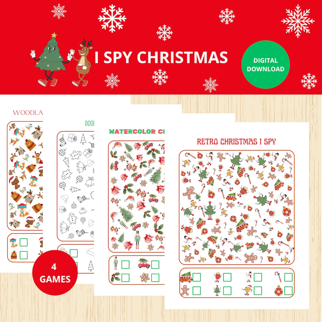Christmas I Spy Activity, Kids Christmas Activity, Christmas Printable ...