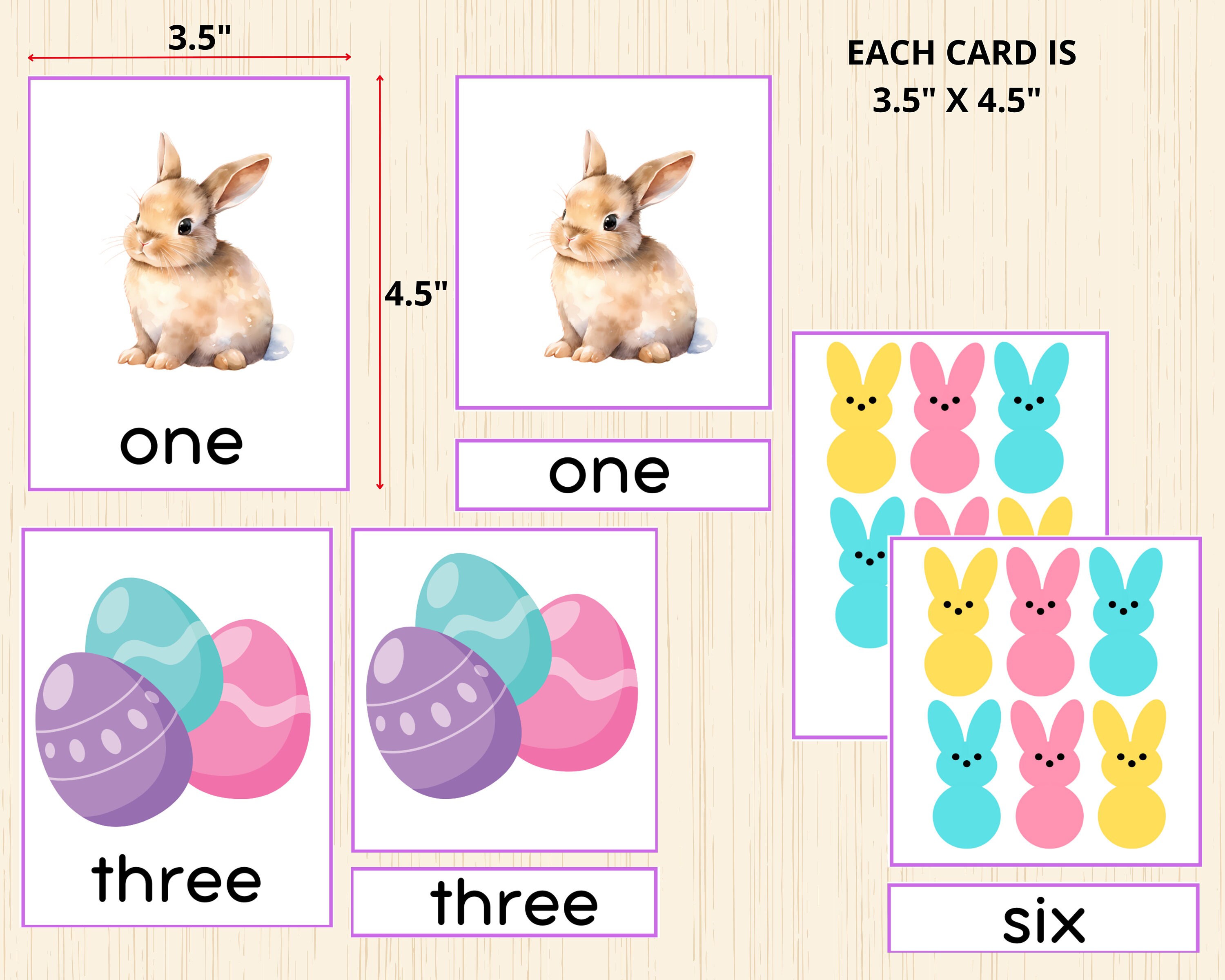 Number Flash Cards,number 3 Part Cards,easter Flashcards,easter 3 Part ...