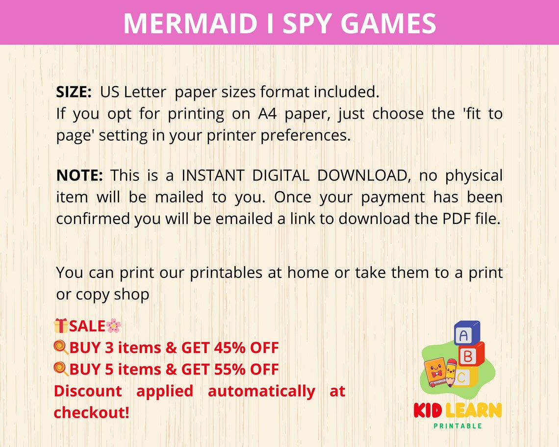 Mermaids I Spy Game,ocean I Spy,look & Find,mermaid Activity for Kids ...