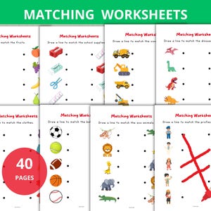 Matching Worksheets,match the Picture,learning Activities,matching Game ...