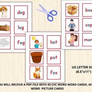 Cvc Word Cards,cvc Word and Picture Matching Activity,cvc Word Matching ...