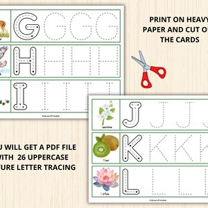 Nature Alphabet Cards Tracing Letters,nature Alphabet Cards,letter ...