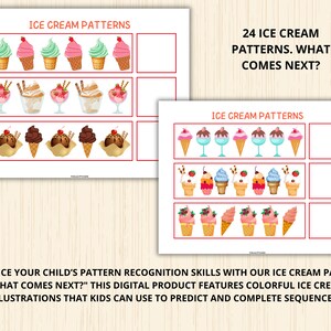 Ice Cream Patterns,what Comes Next,scissors Skills,ice Cream Activities ...
