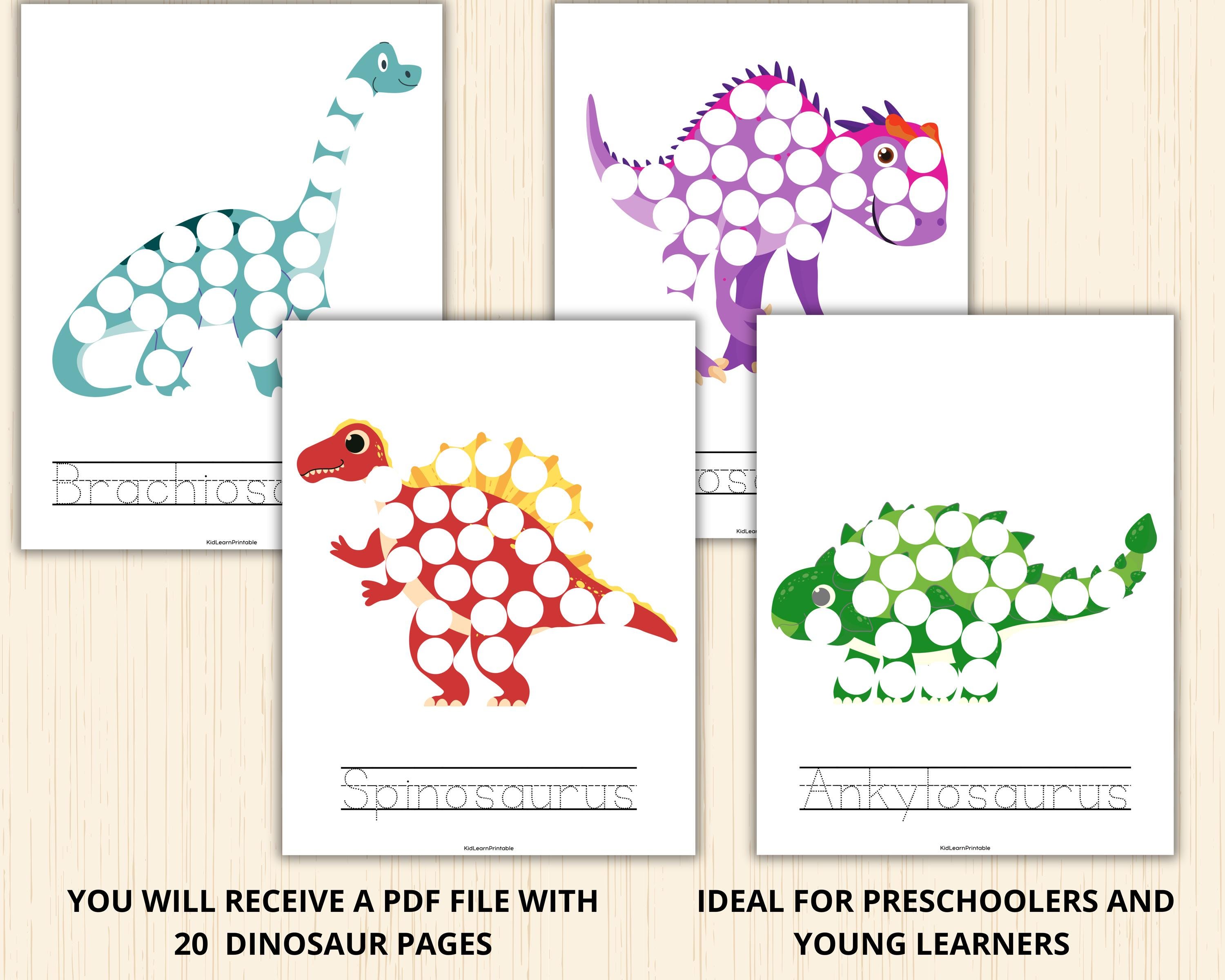Dinosaur Dot Marker,dinosaur Do a Dot Paintings,dot Marker Worksheets ...